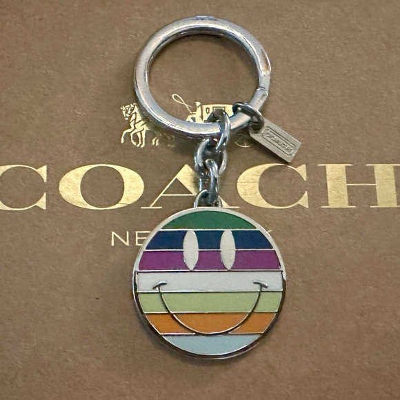 Coach | Accessories | Coach Multicolored Enamel Heritage Happy Smiley ...
